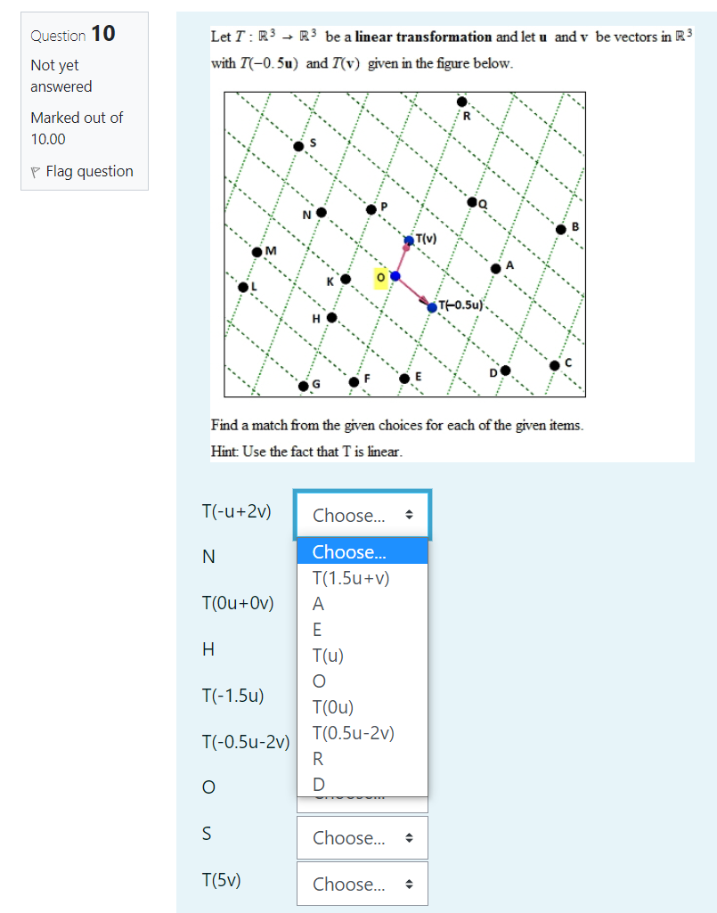 Solved Question 10 Let T: R3 R3 be a linear transformation | Chegg.com
