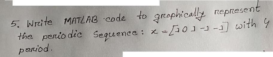 Solved 5. Write MATLAB code to grophically represent the | Chegg.com