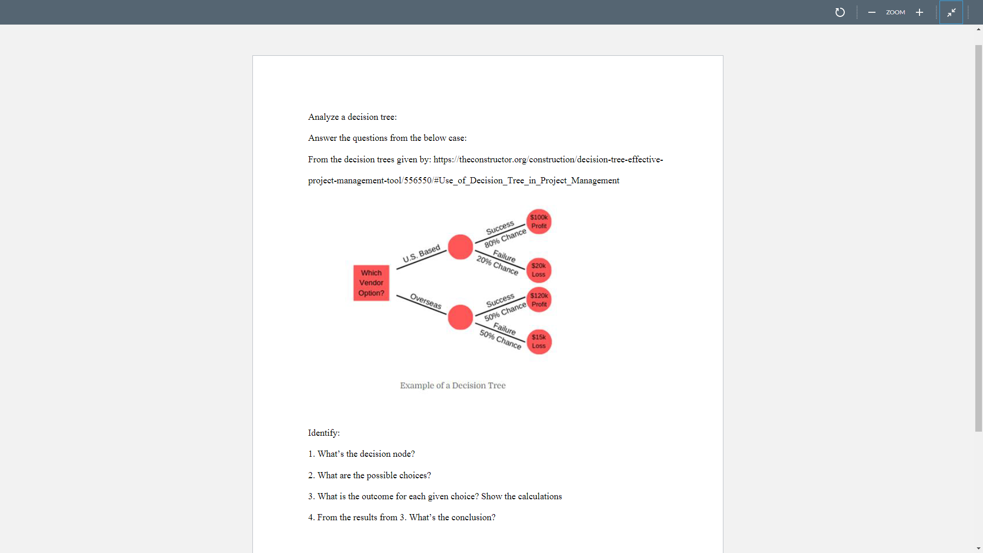 Solved You can chose to 1)Analyze a Decision Tree.pdfActions | Chegg.com