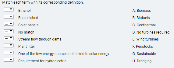Solved Match each term with its corresponding definition | Chegg.com