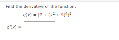 Solved Find the derivative of the function. | Chegg.com