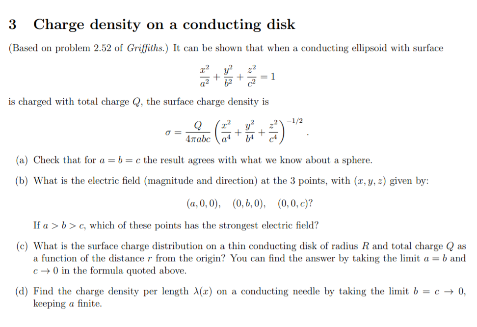 Solved 3 Charge density on a conducting disk (Based problem | Chegg.com