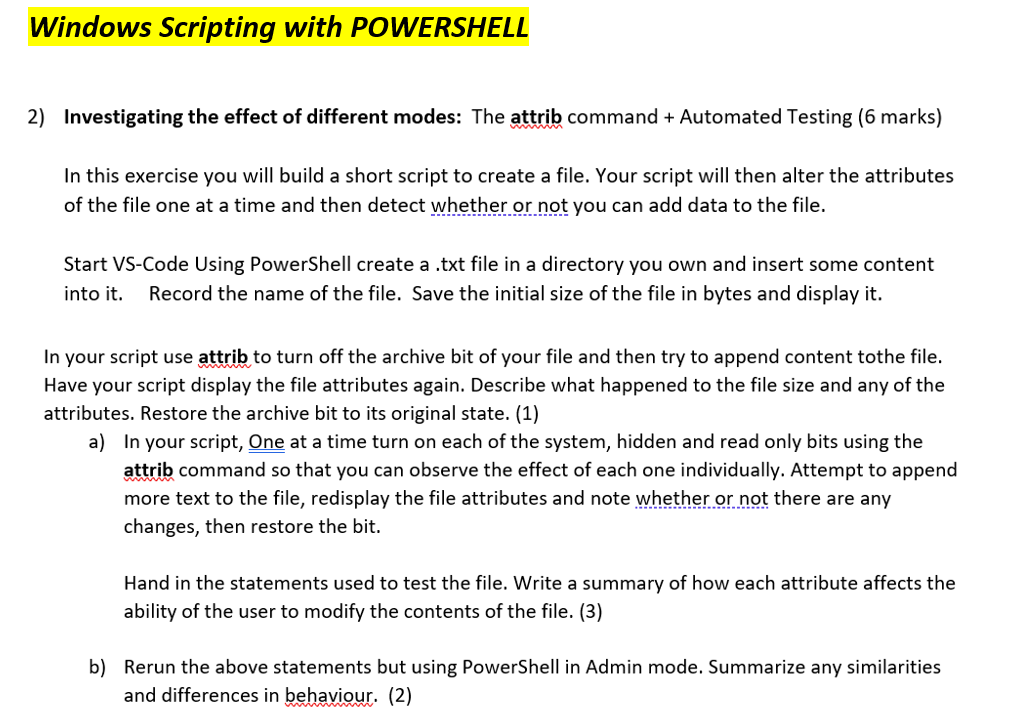 Windows Scripting with POWERSHELL 2) Investigating | Chegg.com