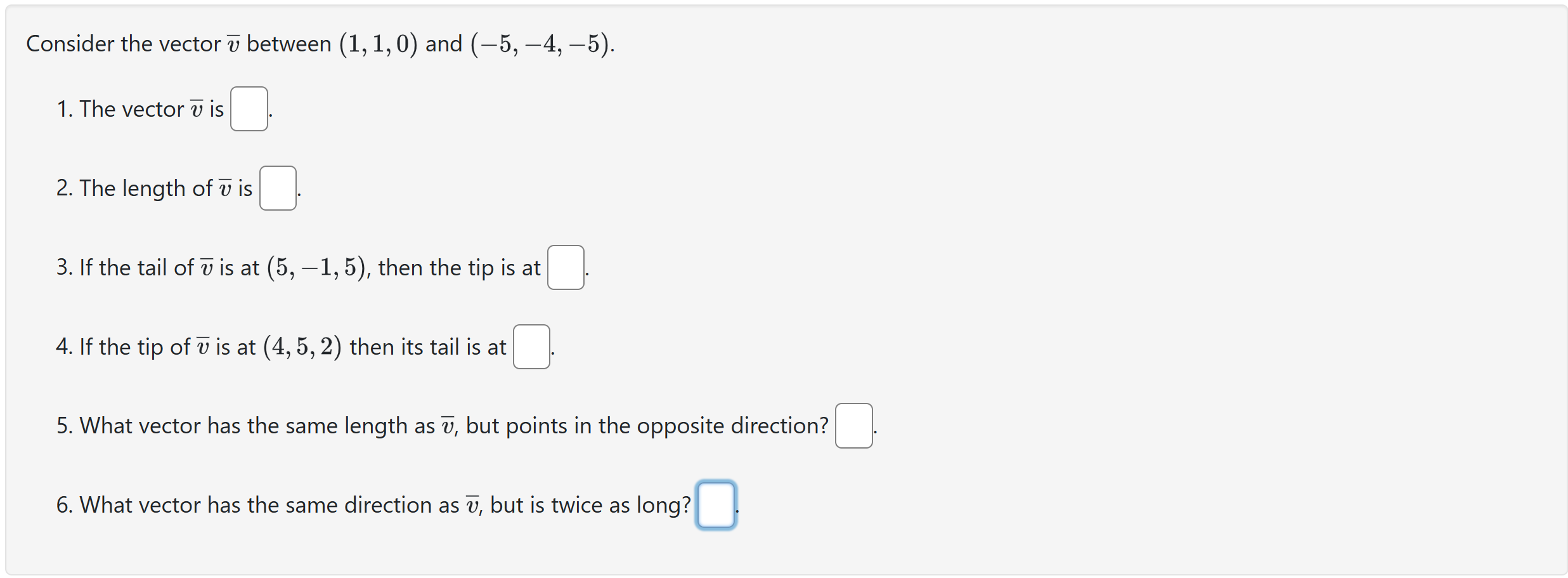 Solved Consider the vector vˉ between (1,1,0) and | Chegg.com
