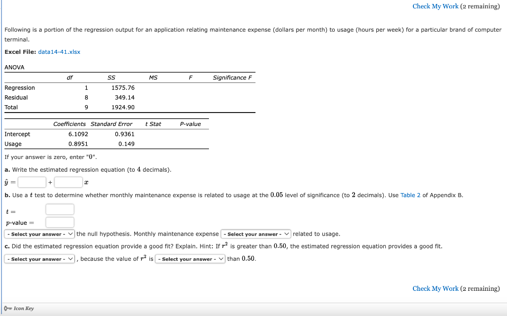 Solved Following is a portion of the regression output for | Chegg.com