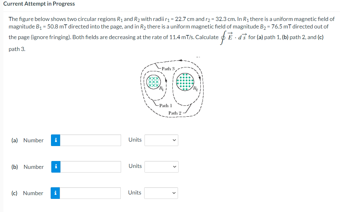 Solved The figure below shows two circular regions R1 and R2 | Chegg.com