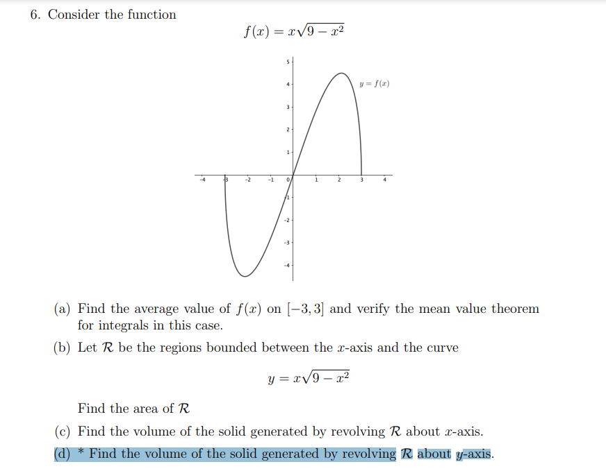 Solved Consider the functionf(x)=x9-x22(a) ﻿Find the average | Chegg.com
