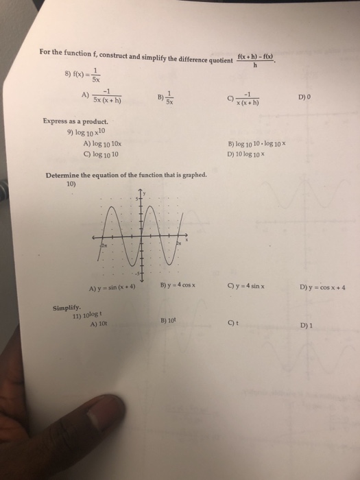 Solved For the function f, construct and simplify the | Chegg.com