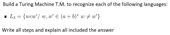 Solved Build a Turing Machine T.M. to recognize each of the | Chegg.com