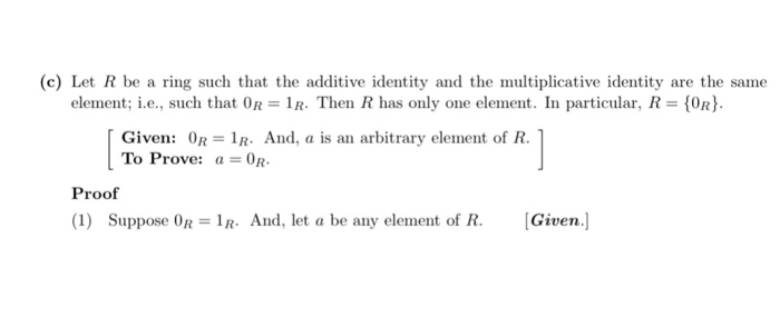 Solved (c) Let R be a ring such that the additive identity | Chegg.com