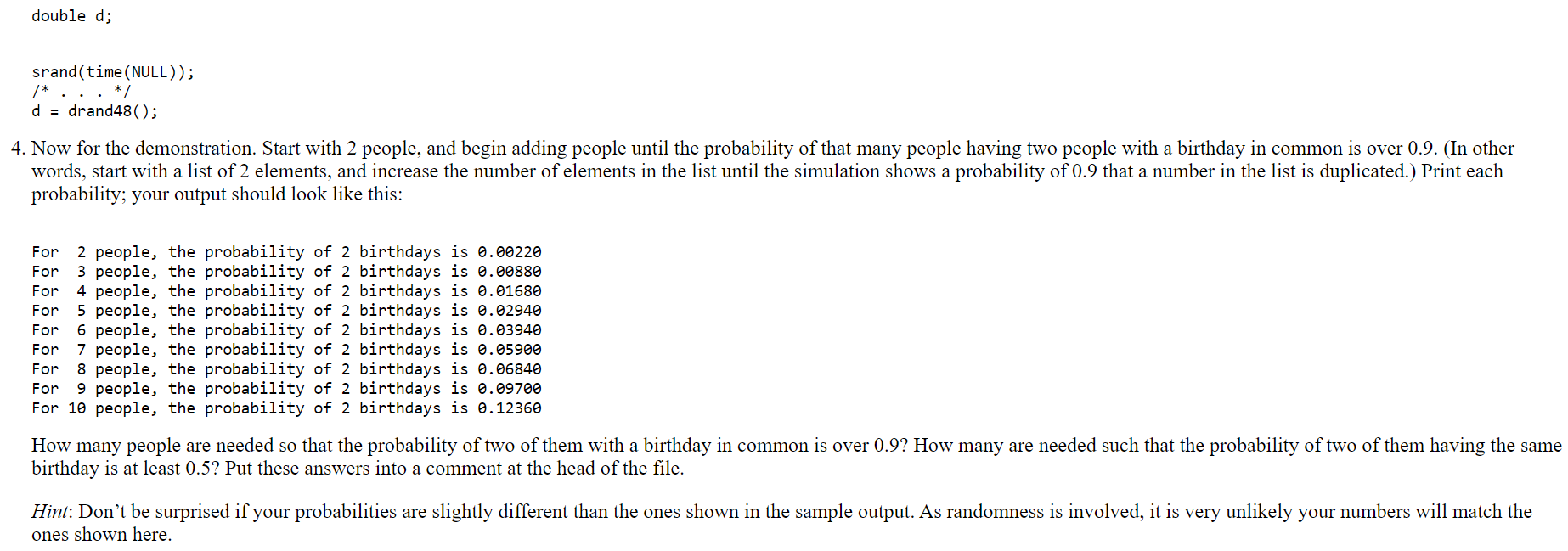 Solved The birthday problem asks how many people must be in | Chegg.com