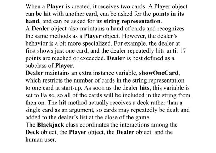 Solved Blackjack Game Simulator Project Description: Create | Chegg.com