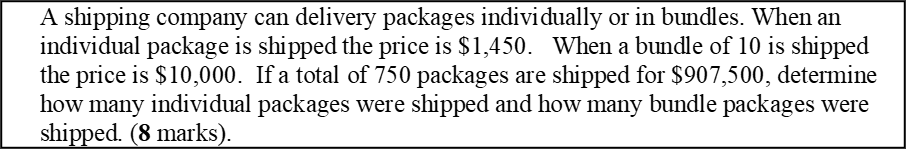 Solved A shipping company can delivery packages individually | Chegg.com