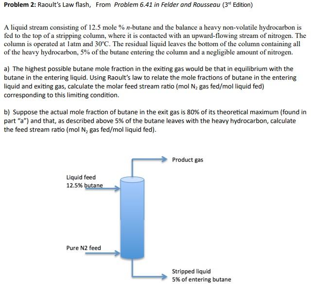 Solved Problem 2: Raoult's Law flash, From Problem 6.41 in | Chegg.com