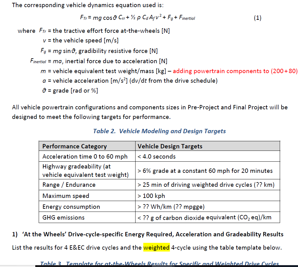 The corresponding vehicle dynamics equation used is | Chegg.com