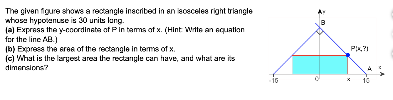 Solved The given figure shows a rectangle inscribed in an | Chegg.com