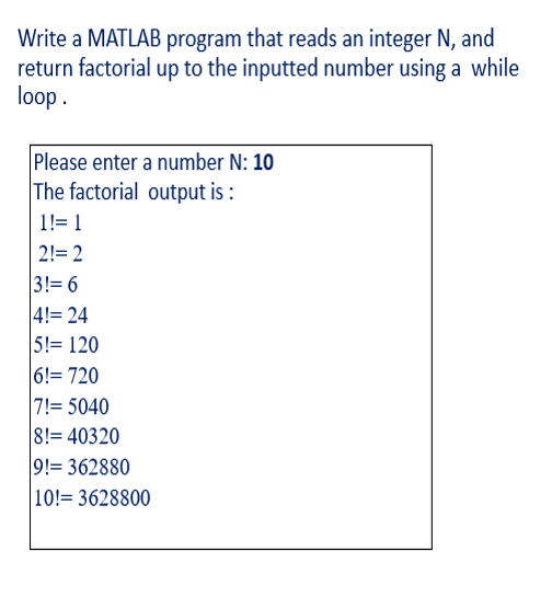 Solved Write A Matlab Program That Reads An Integer N And 
