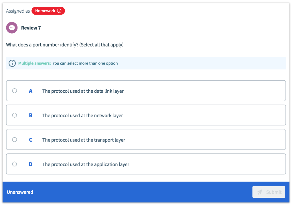 Solved Assigned as Homework Review 10 How does UDP | Chegg.com