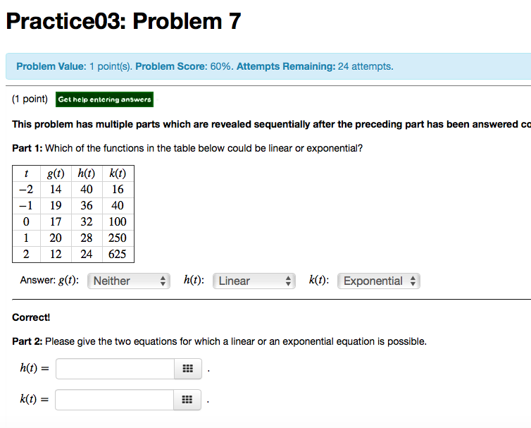 Solved Practice03: Problem 7 Problem Value: 1 point(s). | Chegg.com