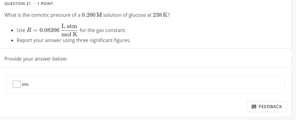 Solved What is the osmotic pressure of a 0.200M solution of | Chegg.com
