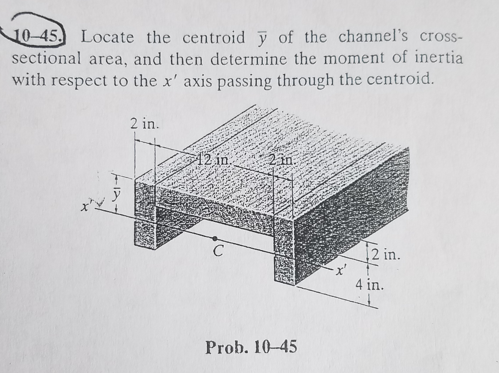 Solved Locate the centroid Y of the channel's | Chegg.com