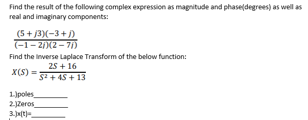 Solved Find the result of the following complex expression | Chegg.com