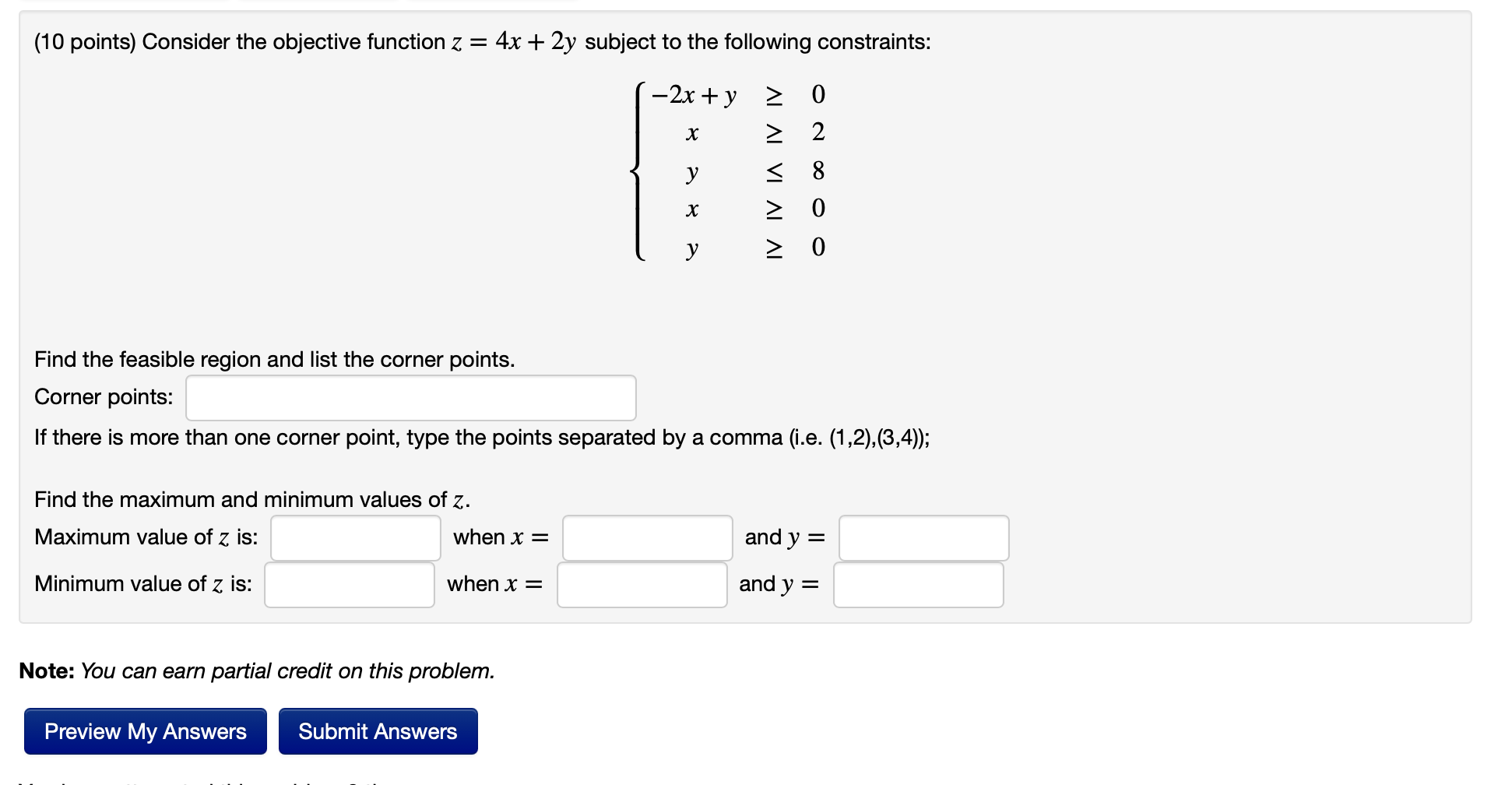 Solved 10 Points Consider The Objective Function Z 4x