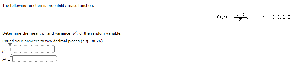 Solved The following function is probability mass function. | Chegg.com