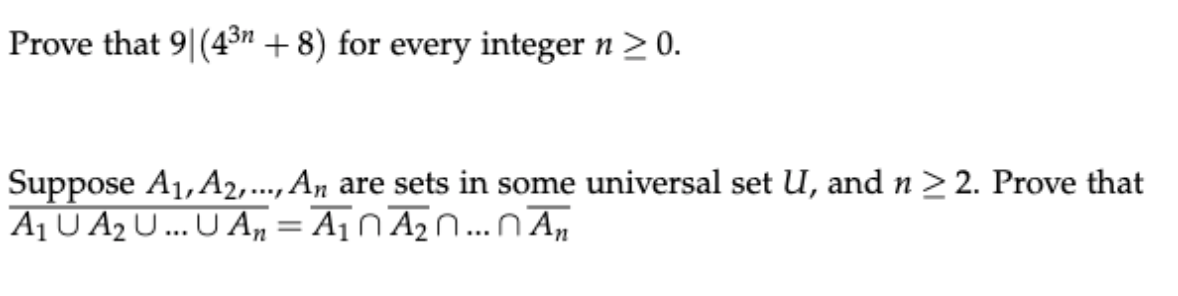 Solved Prove the following statements with either induction, | Chegg.com