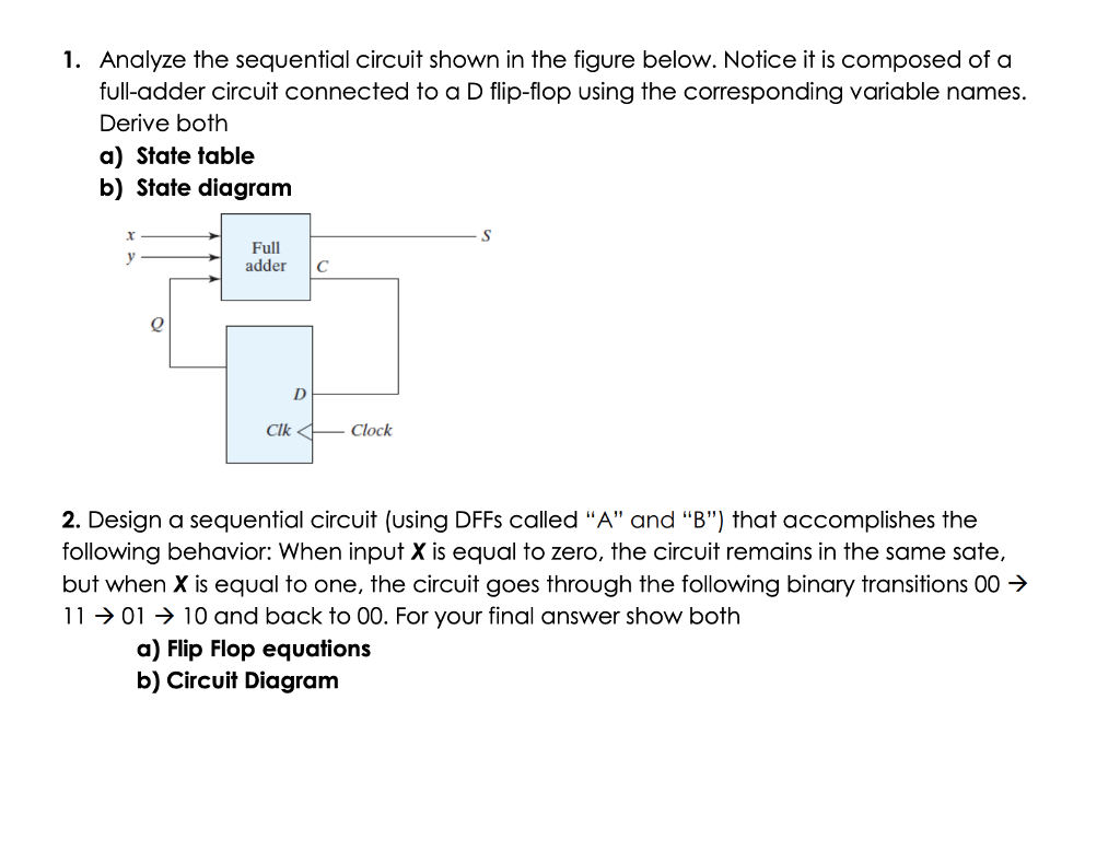 Solved 1. Analyze the sequential circuit shown in the figure | Chegg.com