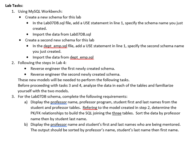 Solved 1. Using MySQL Workbench: - Create a new schema for | Chegg.com