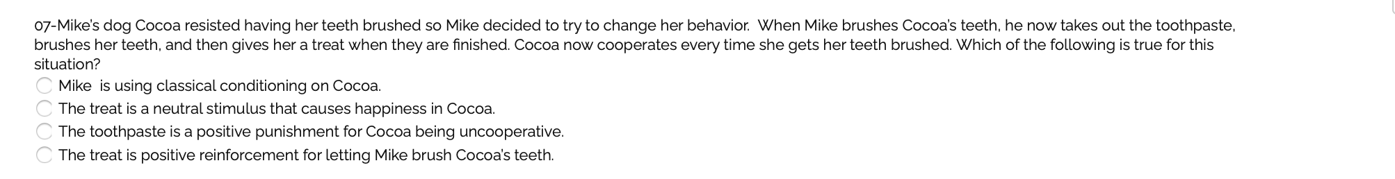 Solved 07-Mike's dog Cocoa resisted having her teeth brushed | Chegg.com