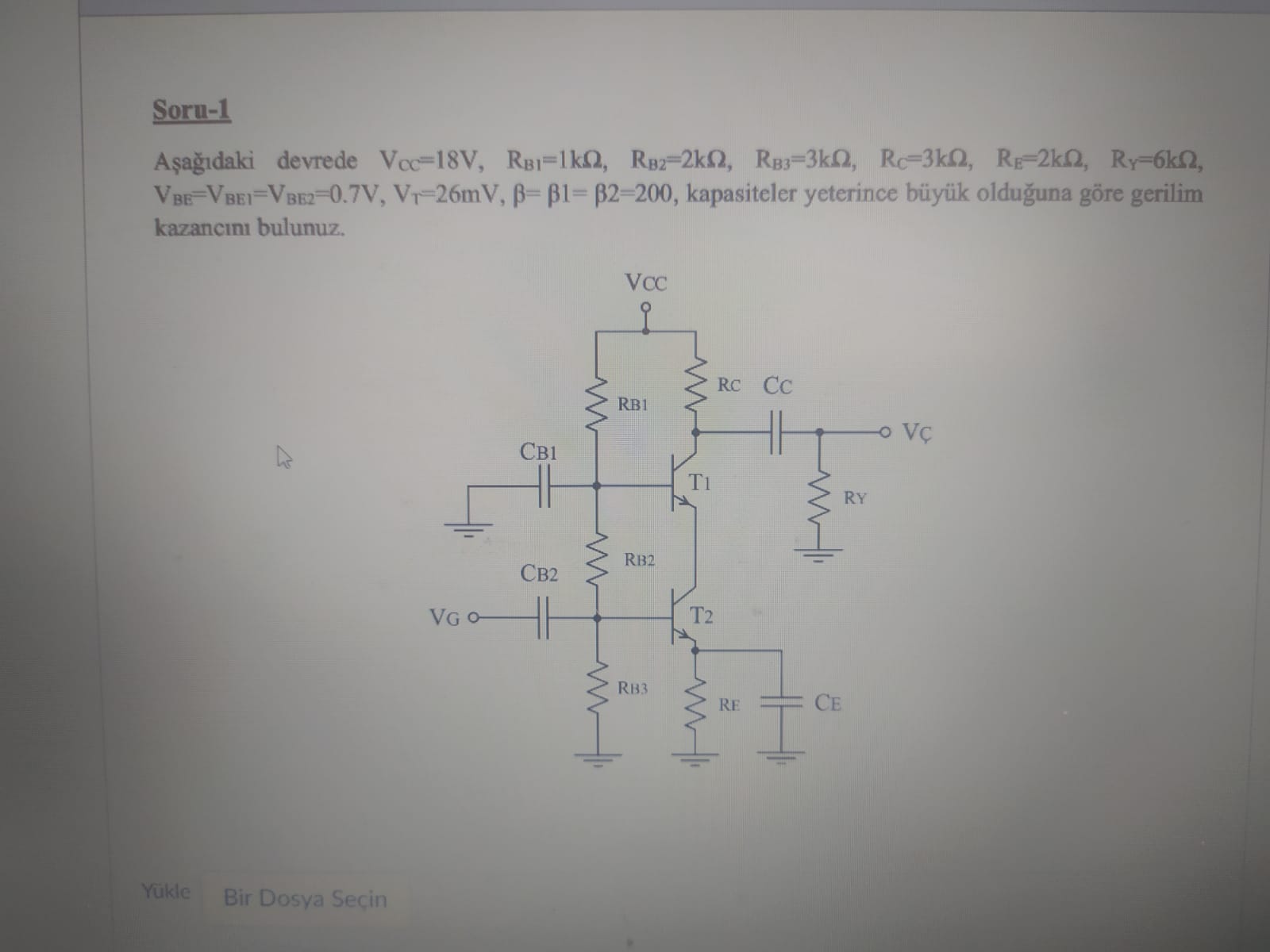 Solved Aşağıdaki devrede VCC=18 | Chegg.com