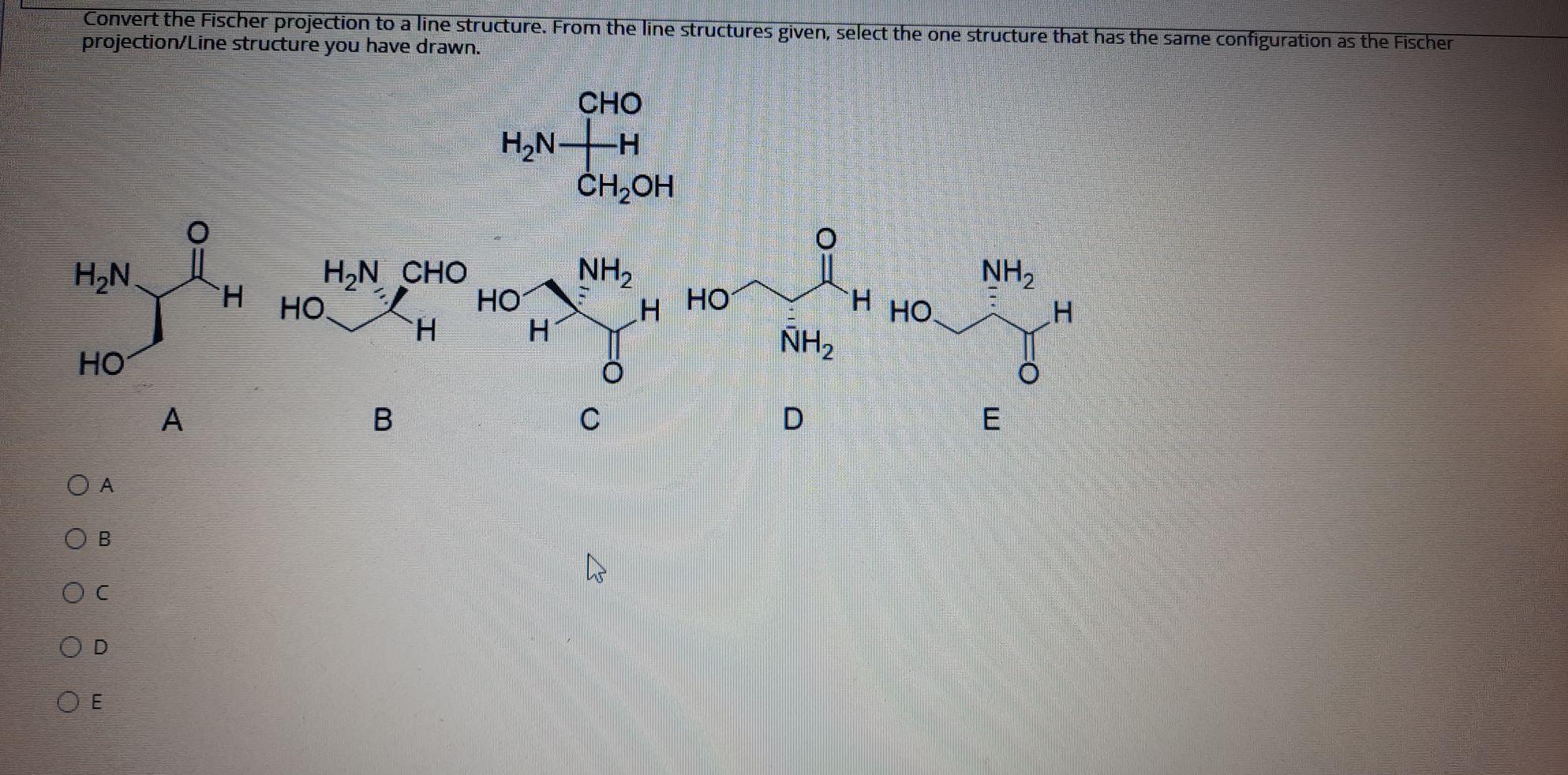 Solved Convert the Fischer projection to a line structure. | Chegg.com