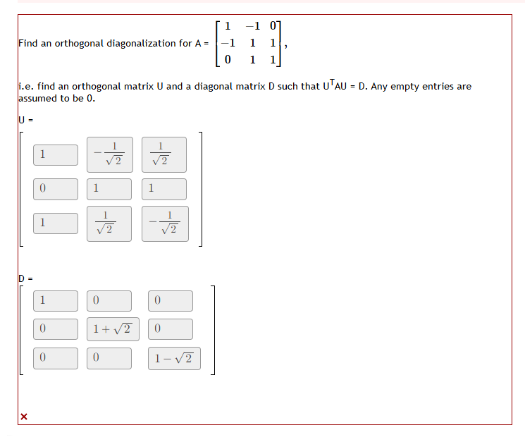 Solved Find an ﻿orthogonal diagonalization for | Chegg.com