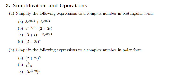 Solved Simplification and Operations(a) ﻿Simplify the | Chegg.com