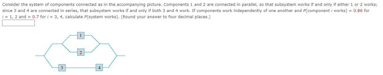 Solved Consider the system of components connected as in the | Chegg.com