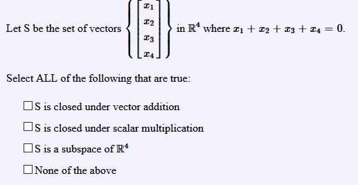 Solved Let S be the set of vectors in Rể located in the | Chegg.com
