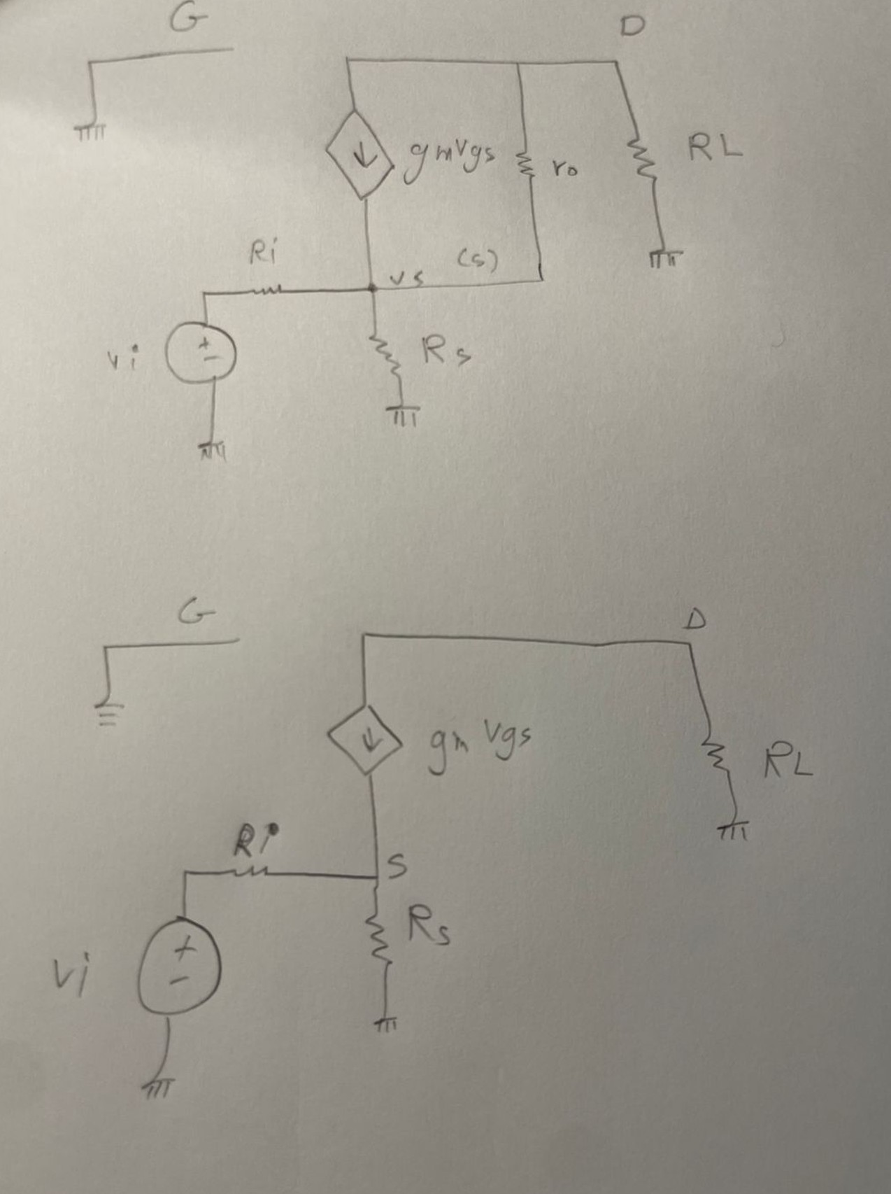 Solved please find gain, Rin, Rout in the both small signal | Chegg.com