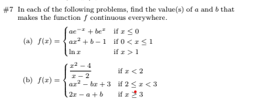 Solved A7 In each of the following problems, find the | Chegg.com