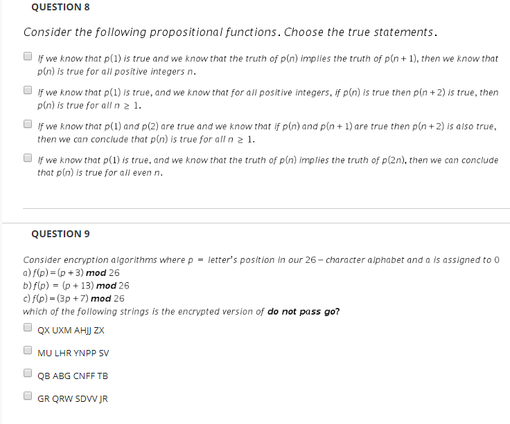 Solved QUESTION 8 Consider the following propositional | Chegg.com