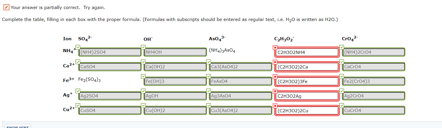 Solved Your answer is partially correct. Try again. Complete | Chegg.com