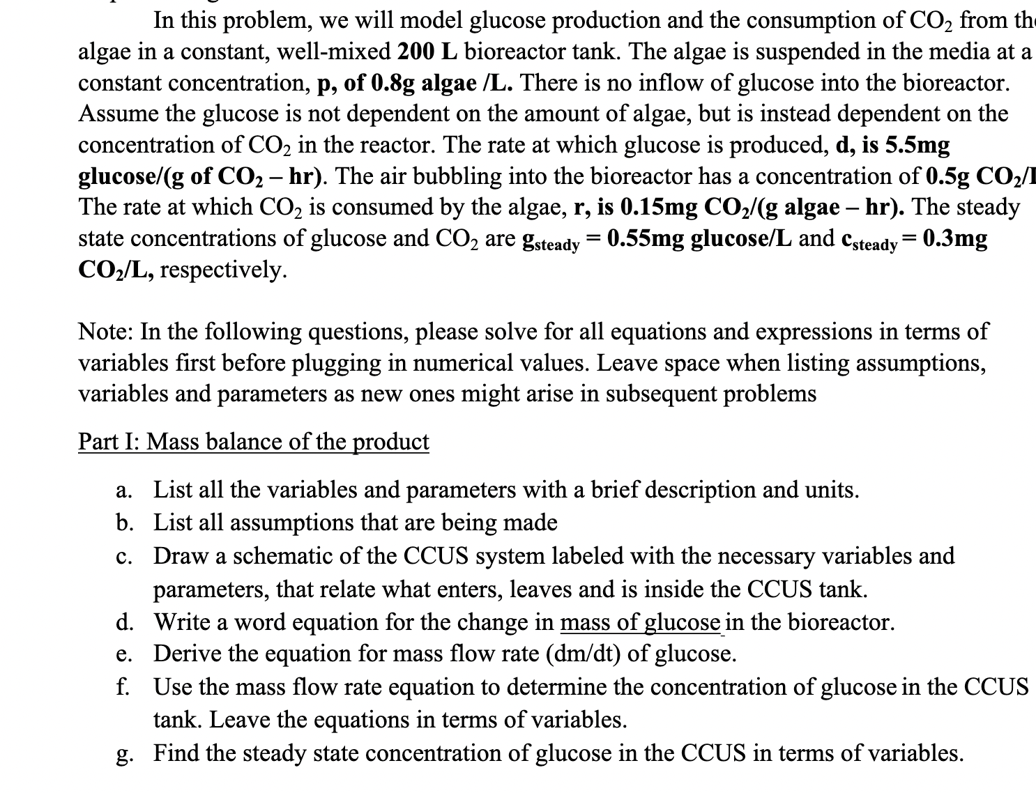 Solved In this problem, we will model glucose production and | Chegg.com