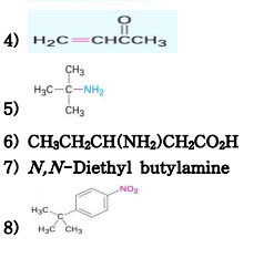 Solved 4) H2C=CHCCH3 CH3 H3C-C-NH2 CH3 5) 6) | Chegg.com