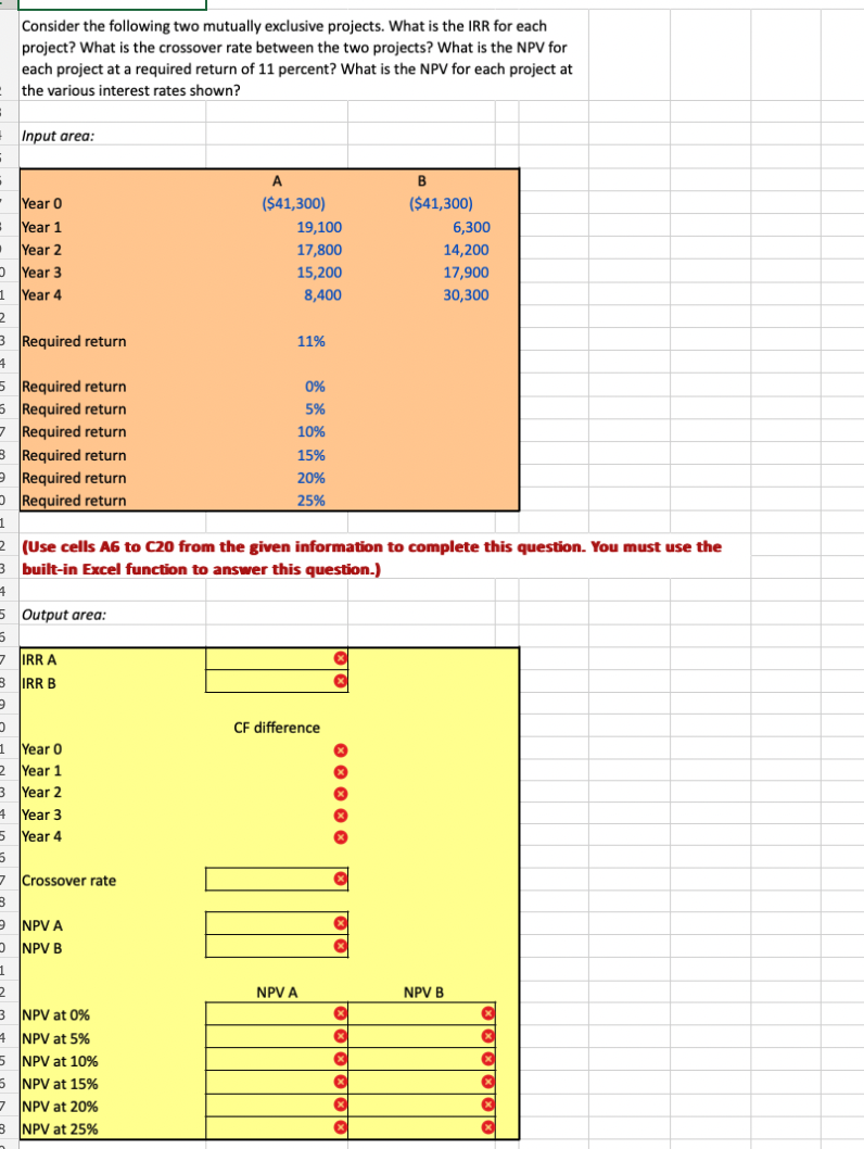 Solved Consider the following two mutually exclusive | Chegg.com
