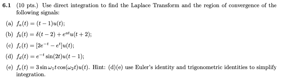 Solved 6.1 (10 pts.) Use direct integration to find the | Chegg.com
