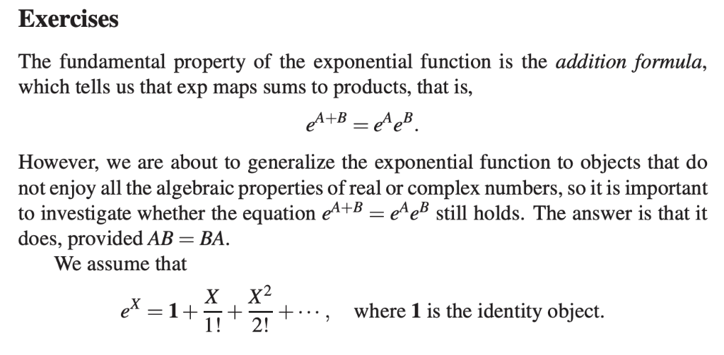Solved Exercises The fundamental property of the exponential | Chegg.com
