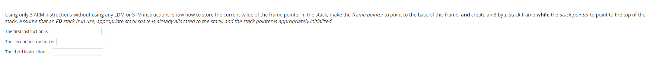 Solved stack. Assume that an FD stack is in use, appropriate | Chegg.com