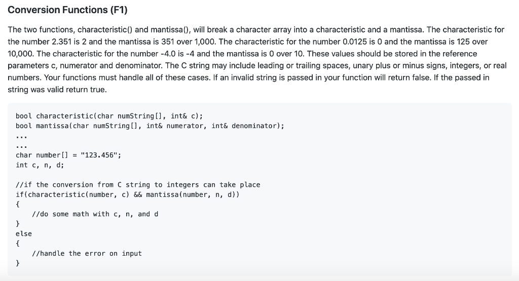 Solved Conversion Functions (F1) The two functions, | Chegg.com