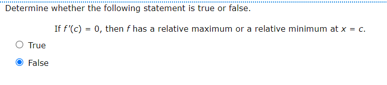 Solved Determine whether the following statement is true or | Chegg.com